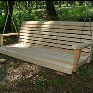 5 Ft ROLL BACK PORCH SWING made from Rot-resistant Select Louisiana Cypress Eternal Wood Made in the USA - Green Furniture - GO GREEN