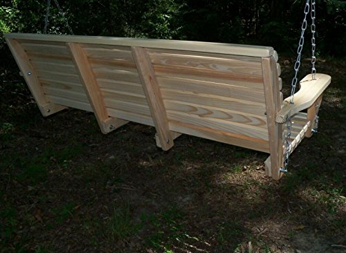 5 Ft ROLL BACK PORCH SWING made from Rot-resistant Select Louisiana Cypress Eternal Wood Made in the USA - Green Furniture - GO GREEN