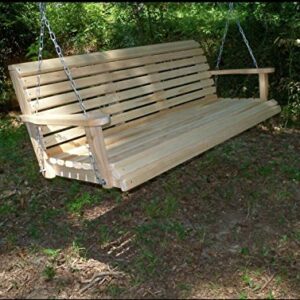 5 Ft ROLL BACK PORCH SWING made from Rot-resistant Select Louisiana Cypress Eternal Wood Made in the USA - Green Furniture - GO GREEN