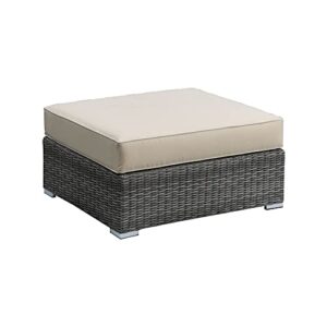 simple relax tessio outdoor modular patio resin wicker ottoman in beige