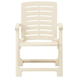 vidaXL Garden Chairs 2 pcs Plastic White