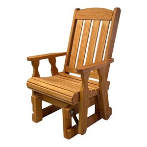 amish casual heavy duty 600 lb mission high back treated glider chair (cedar stain)