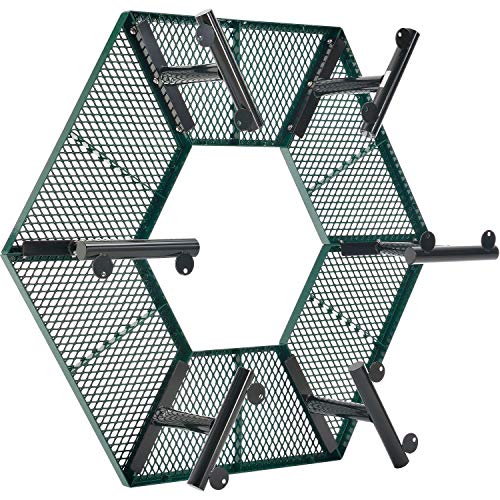 Global Industrial Hexagon Outdoor Tree Bench, Expanded Metal, 73" L x 63" W x 18" H, Green