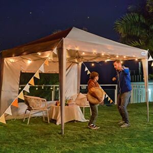 Quictent Privacy 10’x10’ Pop up Canopy Tent Enclosed Instant Gazebo Shelter with Sidewalls and Mesh Windows Waterproof (Beige)