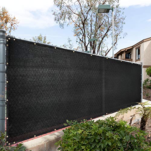 Royal Shade 4' x 50' Black Fence Privacy Screen Windscreen Cover Netting Mesh Fabric Cloth - Cable Zip Ties Included - WE Make Custom Size