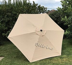 bellrino decor replacement strong & thick umbrella canopy for 9ft 6 ribs (canopy only) (beige)