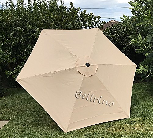 BELLRINO DECOR Replacement STRONG & THICK Umbrella Canopy for 9ft 6 Ribs (Canopy Only) (BEIGE)