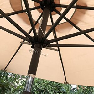 BELLRINO DECOR Replacement STRONG & THICK Umbrella Canopy for 9ft 6 Ribs (Canopy Only) (BEIGE)