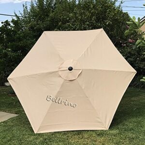 BELLRINO DECOR Replacement STRONG & THICK Umbrella Canopy for 9ft 6 Ribs (Canopy Only) (BEIGE)