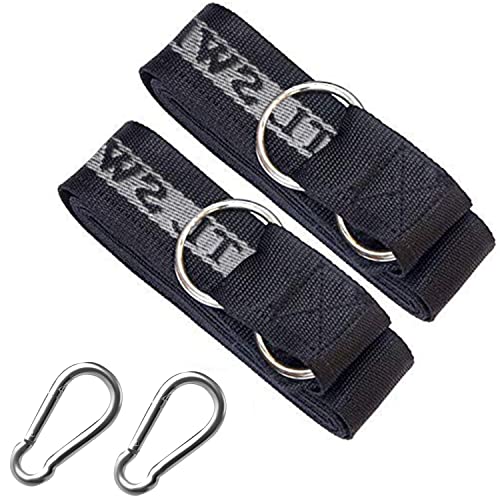 Tree Swing Straps,Tree Swing Hanging Kit,2 PCS 55cm / 22inches Heavy Duty Hanging Straps Holds 440 lbs with Carabiner Perfect for Tree Swing, Rope Swing,Hammock, Plank