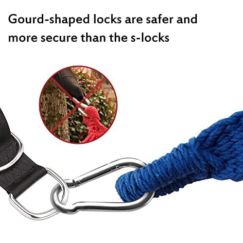 Tree Swing Straps,Tree Swing Hanging Kit,2 PCS 55cm / 22inches Heavy Duty Hanging Straps Holds 440 lbs with Carabiner Perfect for Tree Swing, Rope Swing,Hammock, Plank