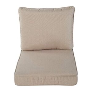 quality outdoor living 29-bg23sb 29-bg02sb all-weather deep seating chair cushion, 23×26, beige