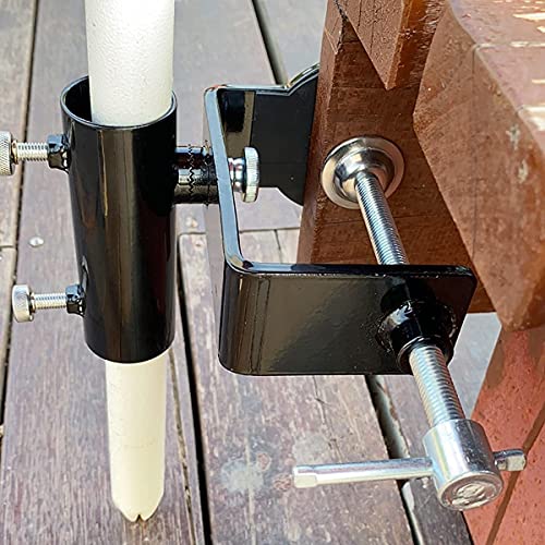 JINHAN Outdoor Umbrella Clamp - Steel Patio Umbrella Holder | Attaches to The Railsor Fence Post, Railing, Bleachers, Benches, Tailgates and More