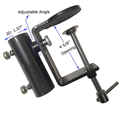 JINHAN Outdoor Umbrella Clamp - Steel Patio Umbrella Holder | Attaches to The Railsor Fence Post, Railing, Bleachers, Benches, Tailgates and More