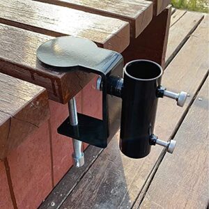 JINHAN Outdoor Umbrella Clamp - Steel Patio Umbrella Holder | Attaches to The Railsor Fence Post, Railing, Bleachers, Benches, Tailgates and More