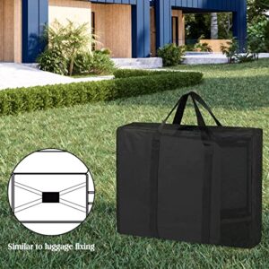 SIRUITON Folding Table Storage Bag, Portable Carry Bag for Folding Picnic Tables with Reinforcing Plate & Shoulder Strap, 600D Heavy Duty Extra Large Moving Bags with Zippers（Bag only）