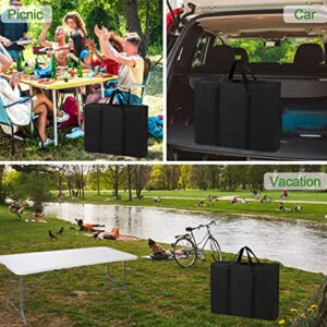 SIRUITON Folding Table Storage Bag, Portable Carry Bag for Folding Picnic Tables with Reinforcing Plate & Shoulder Strap, 600D Heavy Duty Extra Large Moving Bags with Zippers（Bag only）