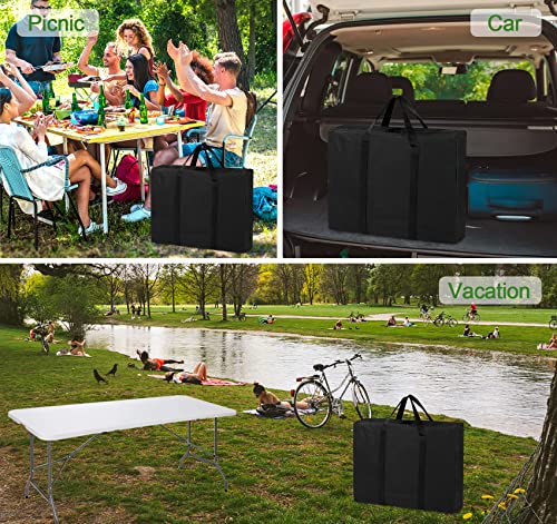 SIRUITON Folding Table Storage Bag, Portable Carry Bag for Folding Picnic Tables with Reinforcing Plate & Shoulder Strap, 600D Heavy Duty Extra Large Moving Bags with Zippers（Bag only）