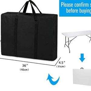 SIRUITON Folding Table Storage Bag, Portable Carry Bag for Folding Picnic Tables with Reinforcing Plate & Shoulder Strap, 600D Heavy Duty Extra Large Moving Bags with Zippers（Bag only）