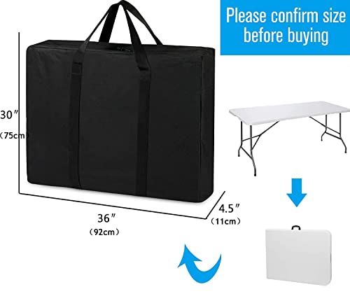 SIRUITON Folding Table Storage Bag, Portable Carry Bag for Folding Picnic Tables with Reinforcing Plate & Shoulder Strap, 600D Heavy Duty Extra Large Moving Bags with Zippers（Bag only）