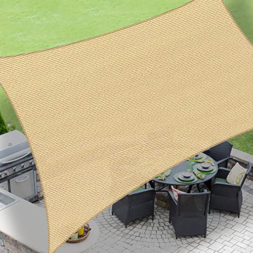 LOVE STORY 12' x 16' Rectangle Sand Sun Shade Sail Canopy UV Block Awning for Outdoor Patio Garden Backyard (We Make Custom Size)