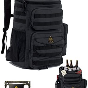 Cooler Backpack, Tactical, Insulated. Heavy Duty, Extra Large for Hiking, Camping, Day Trips, Beach. Bonus, Credit Card Multi Tool Included (Charcoal Grey)