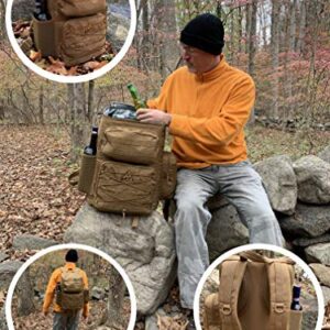 Cooler Backpack, Tactical, Insulated. Heavy Duty, Extra Large for Hiking, Camping, Day Trips, Beach. Bonus, Credit Card Multi Tool Included (Charcoal Grey)