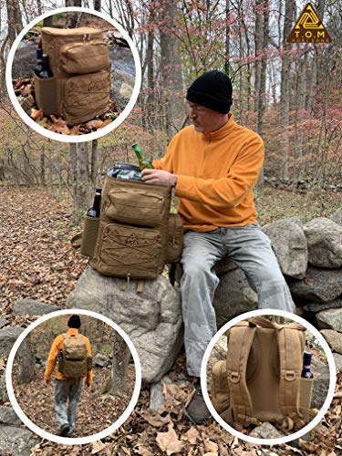 Cooler Backpack, Tactical, Insulated. Heavy Duty, Extra Large for Hiking, Camping, Day Trips, Beach. Bonus, Credit Card Multi Tool Included (Charcoal Grey)