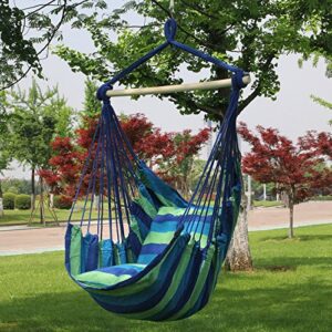 Sorbus Stylish Swing Chair - Fine Cotton Weave for Super Comfort & Durability- Hanging Hammock Chair w/2 Seat Cushions- Portable Outdoor Hanging Chair w/Hardware Kit - Indoor Outdoor Use - Max 265lbs