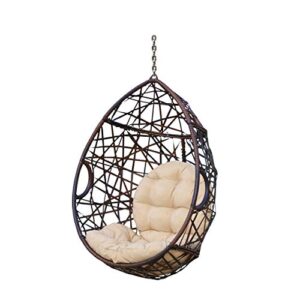 christopher knight home isaiah indoor/outdoor wicker tear drop hanging chair (stand not included), multi-brown and tan