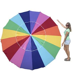 easygo 8 foot heavy duty high wind beach umbrella – giant 8′ beach umbrella with sand anchor & carrying bag -sturdy pole