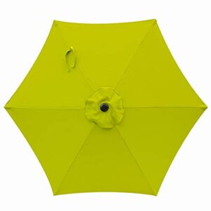 SUNVIVI OUTDOOR 7.5 Ft Patio Umbrella Outdoor Market Table Umbrella Luxury Aluminum Pole Umbrella with Push Button Tilt and Crank, 6 Ribs, Polyester Canopy, Lime Green