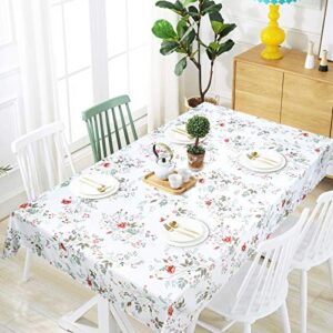 ASPMIZ Floral Tablecloth, Wild Flower Table Cloth, Spring Summer Waterproof Wrinkle Free Tablecloth for Outdoor, Picnic, Camping, Party, Kitchen, Dining Room, Rectangle 60 x 84 inch