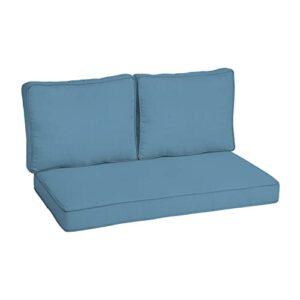 arden selections outdoor loveseat cushion set 46 x 26, french blue texture