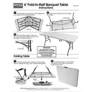 Plastic Development Group 806 Outdoor/Indoor 6 Foot Fold in Half Plastic Resin Folding for Outdoor Indoor Banquet, Dining, Card Table, Black