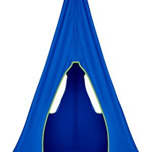 Sorbus Pod Swing for Kids - Durable Hanging Hammock Chair w/Adjustable Rope - 2 Windows & 1 Entrance - Tree Tent Sensory Swing for Kids Indoor Outdoor Use - 250lbs Sturdy Nest Swing - (40", Blue)