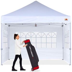 abccanopy outdoor winter gazebo 10×10, premium instant pop up canopy tent with elegant church window,snow and rain protection, bonus wheeled bag,white