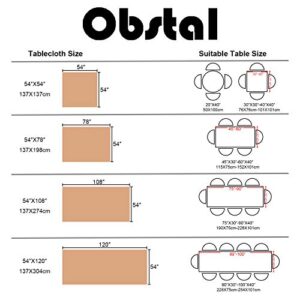 Obstal 100% Waterproof PVC Table Cloth, Oil-Proof Spill-Proof Vinyl Rectangle Tablecloth, Wipeable Table Cover for Outdoor and Indoor Use, 54x78 Inch, Red and White Checkered Pattern