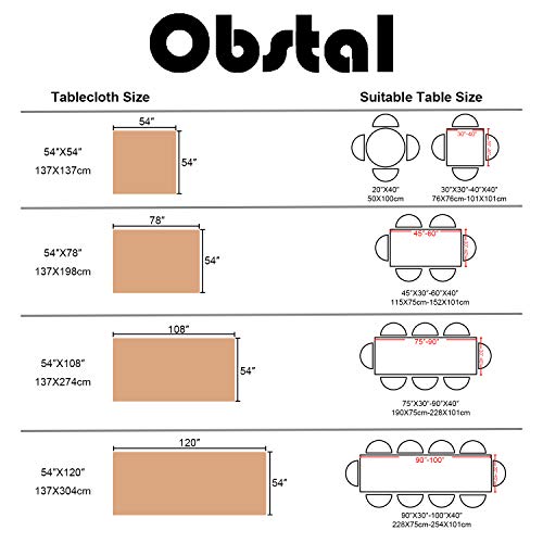 Obstal 100% Waterproof PVC Table Cloth, Oil-Proof Spill-Proof Vinyl Rectangle Tablecloth, Wipeable Table Cover for Outdoor and Indoor Use, 54x78 Inch, Red and White Checkered Pattern