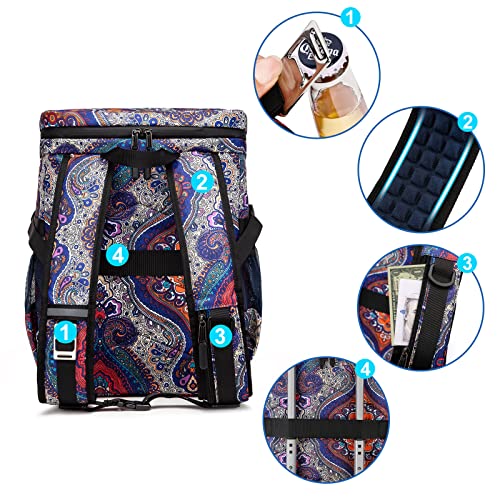 Backpack Cooler for Women, Small Soft Side Beach Back Pack Coolers for Hiking Kayaking Picnic 25 Cans Waterproof Cooler Backpack Insulated Leak-Proof Totem