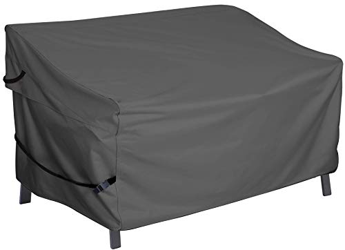 Porch Shield Waterproof Outdoor Bench Sofa Cover – Patio 2 Seater Loveseat Cover 56W x 31D x 33H inch, Black