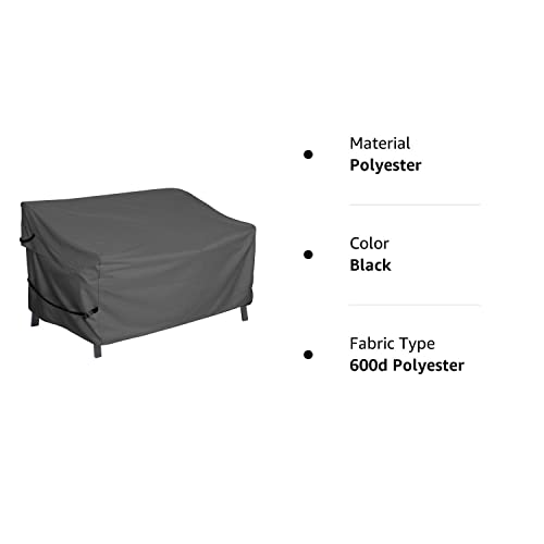 Porch Shield Waterproof Outdoor Bench Sofa Cover – Patio 2 Seater Loveseat Cover 56W x 31D x 33H inch, Black