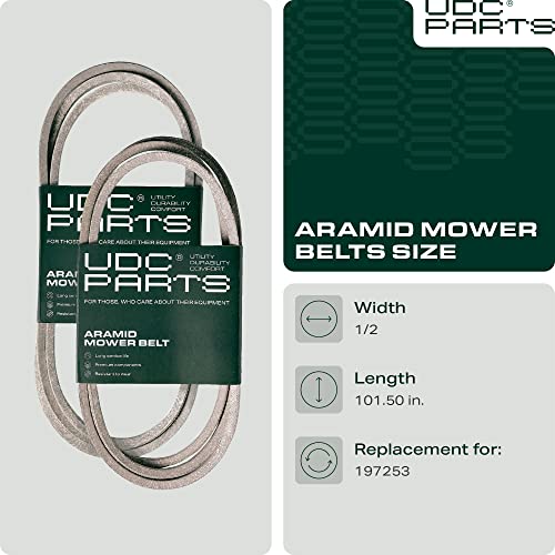 UDC Parts Mower Belt 197253 / Kevlar Cord / 101.500 inches/for Husqvarna Craftsman Poulan AYP 429636