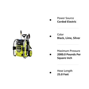 RYOBI 2000 PSI 1.2 GPM Cold Water Electric Pressure Washer