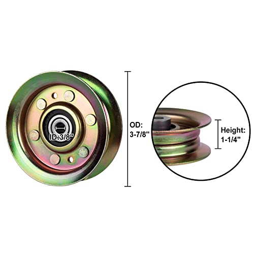 Idler Pulley Fit for Craftsman Mower - 532173437 Idler Pulley Bearings Fit for Craftsman LT1000 LT2000 Lawn Mower Tractor with 42" Deck, Replacement for 532131494 532173438 165888