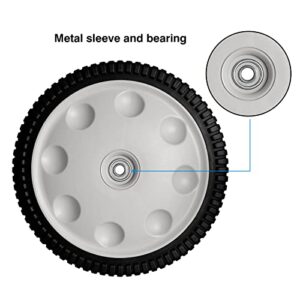 12 Inch Wheels Replacement for MTD 734-04019 734-04127, S-Wave Real Wheels Tires Compatible with Most Troy Bilt Walk-Behind Push Lawn Mower, 1 Pack