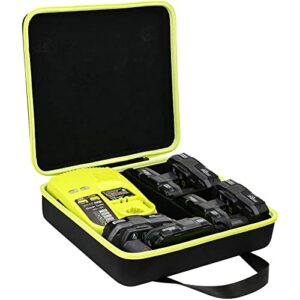 khanka hard battery storage box holder carrying case replacement for ryobi 12v/18v/40v li-ion battery and charger – holds 12v 20v 40v 1.5/2.0/2.5/3.0/3.5/4.0/5.0/6.0-ah battery, charger (case only)