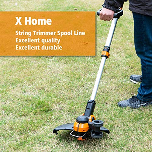 X Home WA0010 Weed Eater String Compatible with Worx Select Electric String Trimmers, 10 Spools & 2 Caps