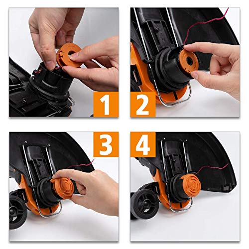 X Home WA0010 Weed Eater String Compatible with Worx Select Electric String Trimmers, 10 Spools & 2 Caps