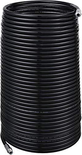 Sewer Jetter kit for Pressure Washer, 200 feet Hose, 1/4 Inch Drain Cleaning Hose,Button Nose & Rotating Sewer Jetting Nozzle,Sewer Jet kit for Pressure Washer,Jetter Hose, 4.5, 5.5, 4000 PSI (Black)